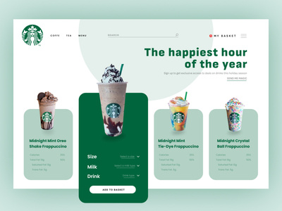 Design idea - StarBucks Website Development by Kishan Kanani on Dribbble