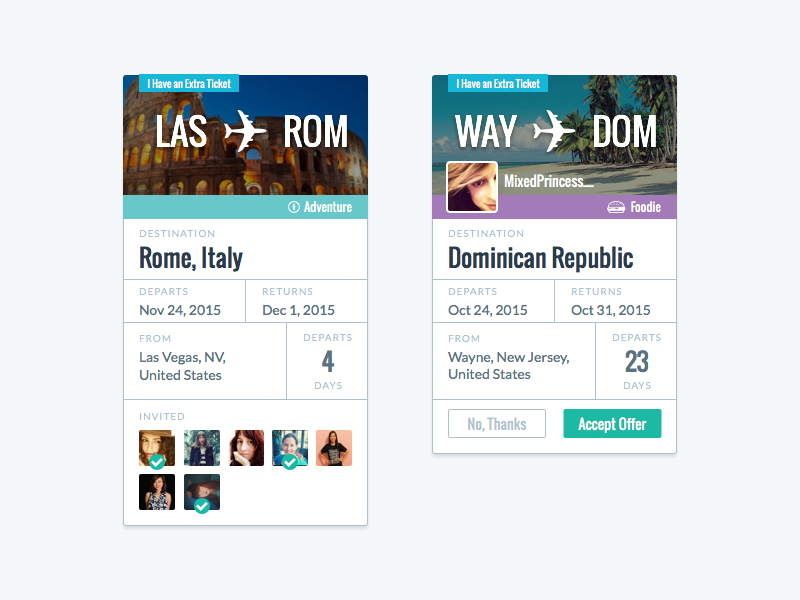 Trip Card by Robert Tayco on Dribbble