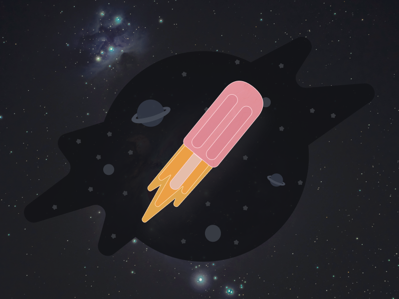 Pink Popsicle Space Travel by Harper Atlas on Dribbble
