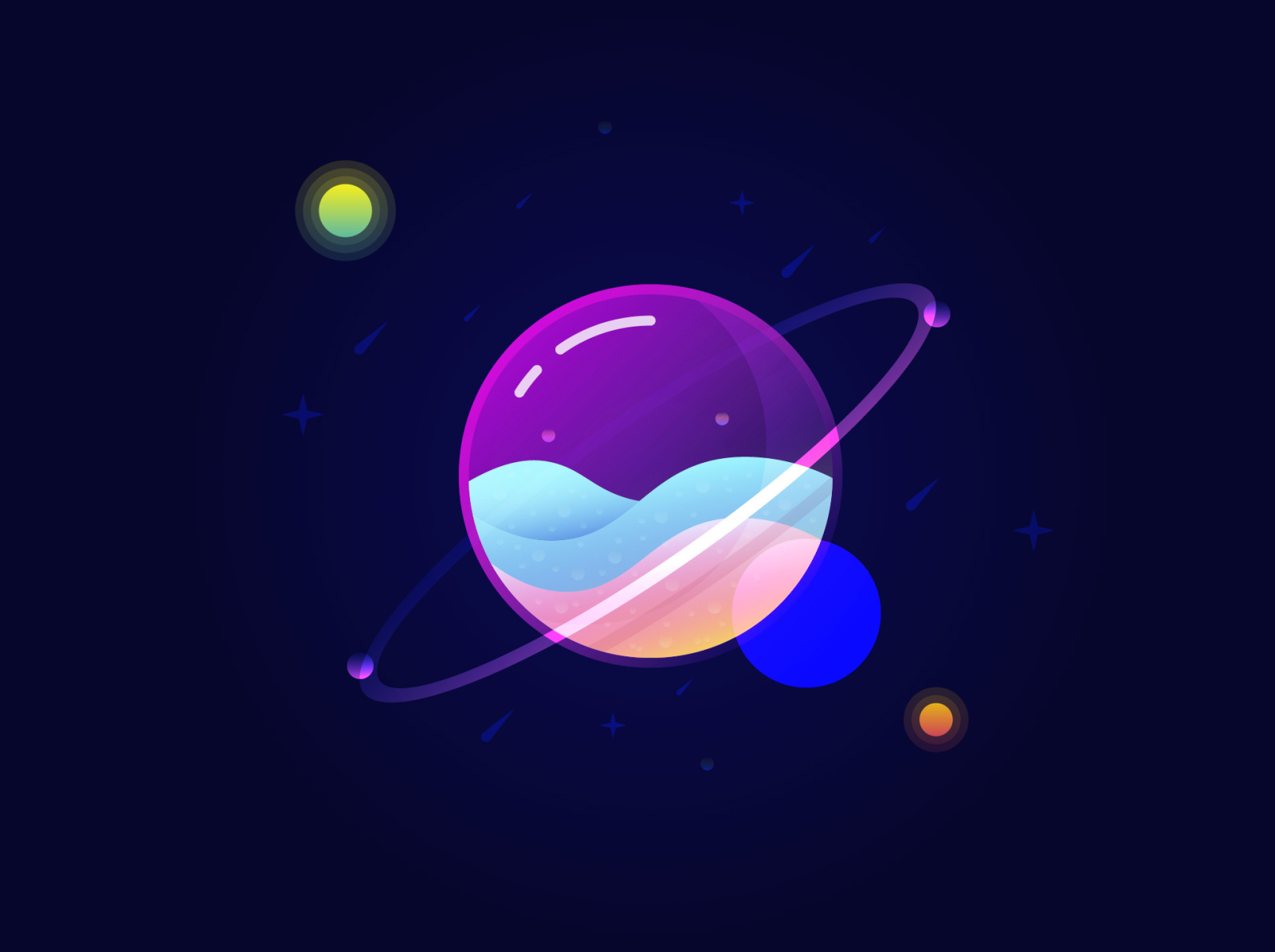 Glass Planet Vector Illustration by Noemi Domjan on Dribbble