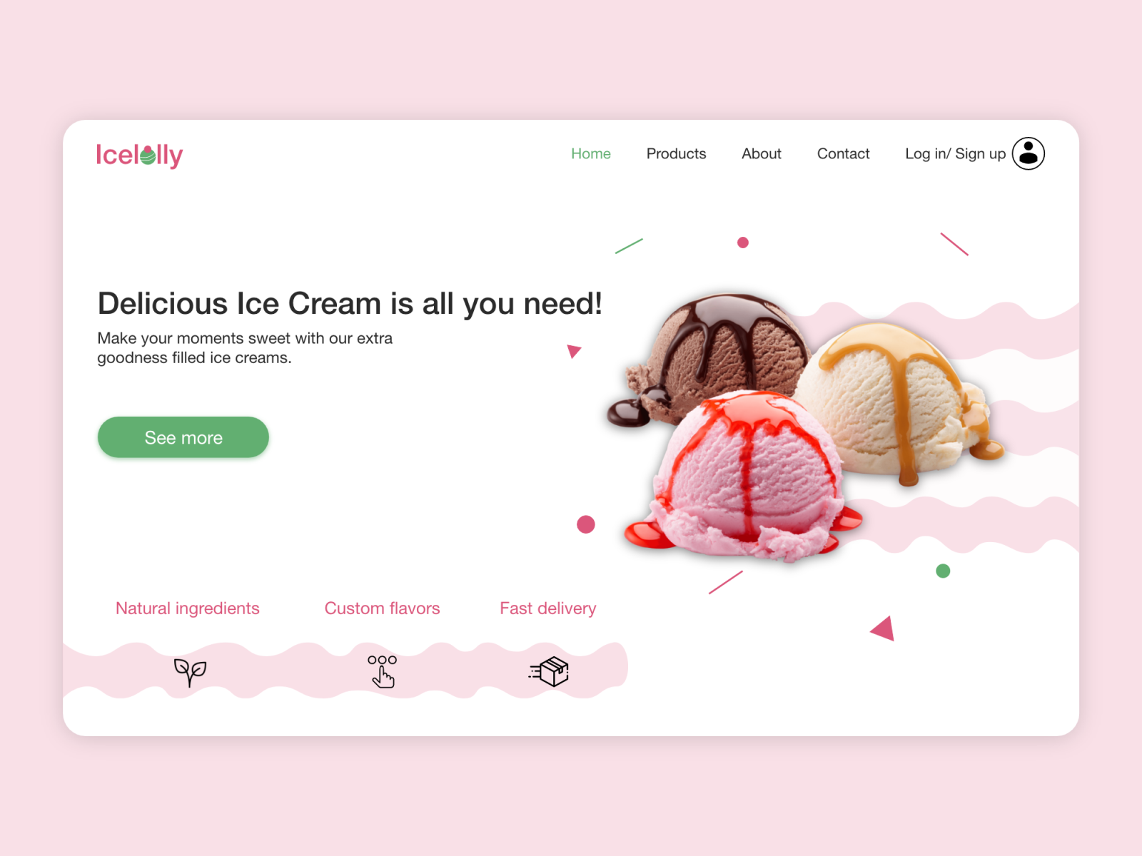 Icecream parlour webpage by Isha Aggarwal on Dribbble