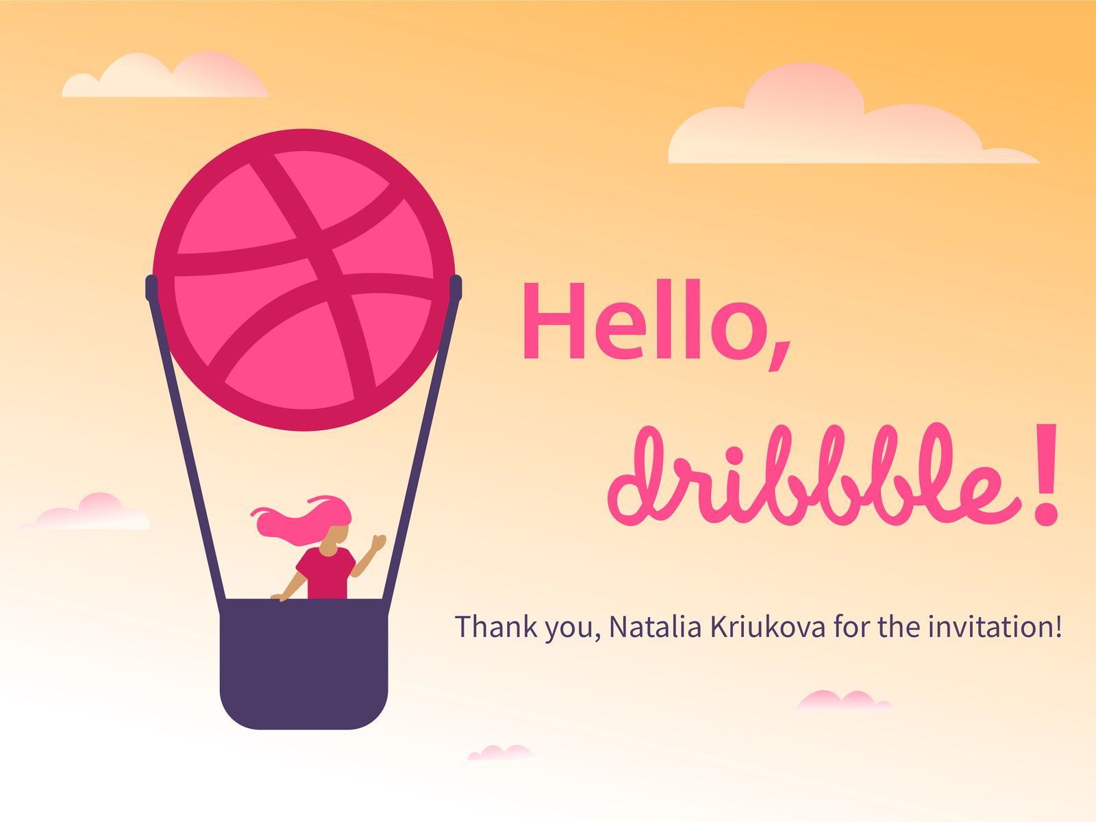 Hello Dribbble by Natalia Saprykina on Dribbble
