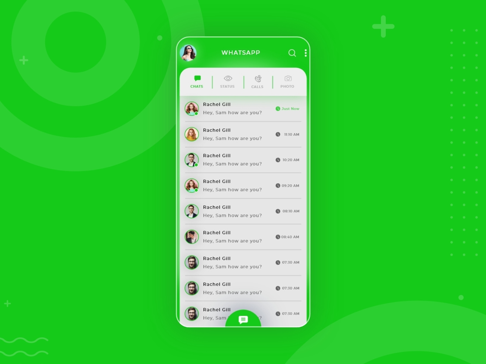 whatsapp redesign by SkarCreate on Dribbble