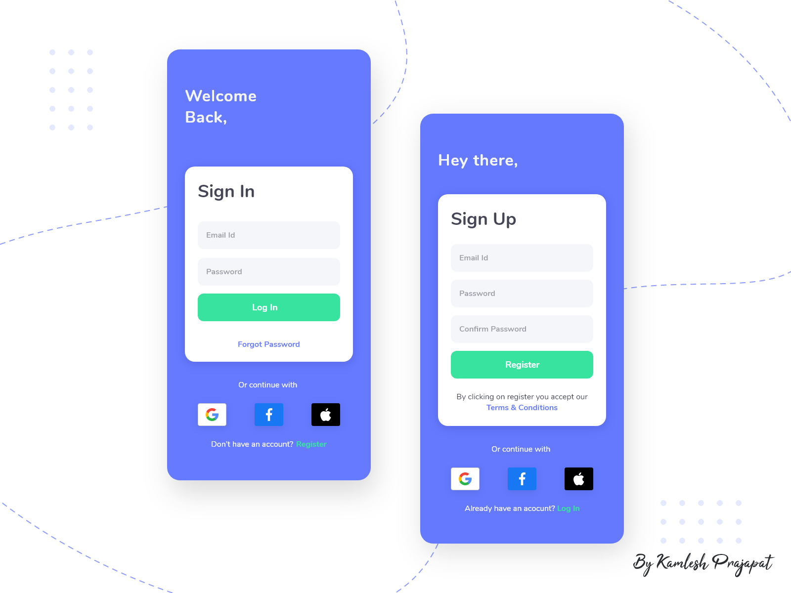 Sign In & Sign Up Screen's by Kamlesh Prajapat on Dribbble
