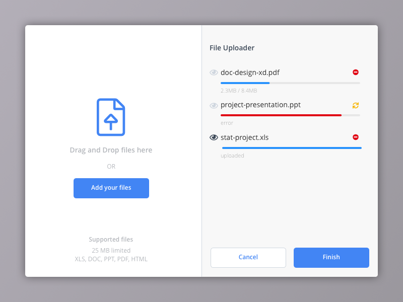 File Uploader by Giray BATITURK on Dribbble