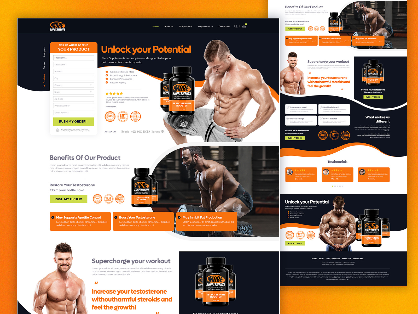 Supplement Landing page by Brian Lopez on Dribbble