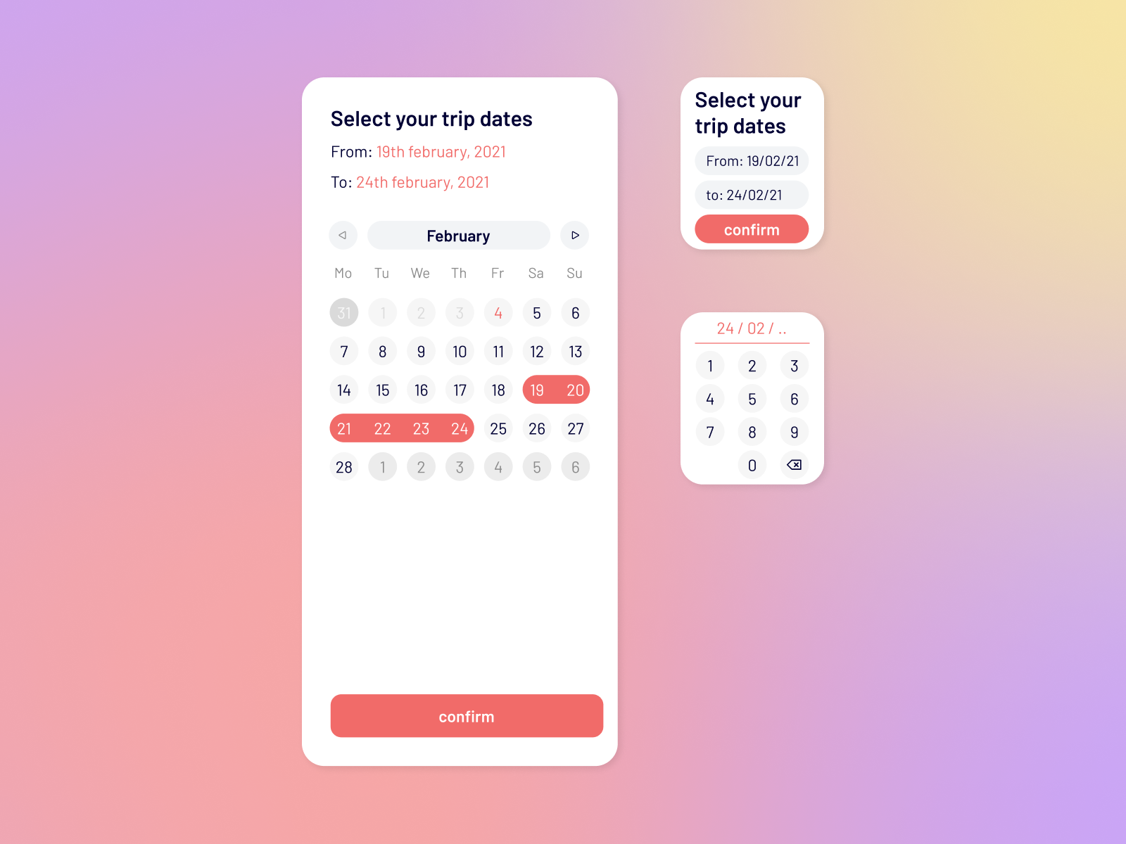 80 :: Date Picker by Jeremie Roberrini on Dribbble