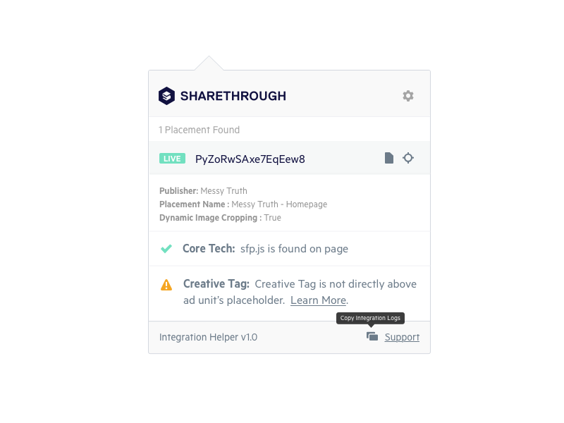 Publisher Integration Tool by Sophie Hwang for Sharethrough on Dribbble