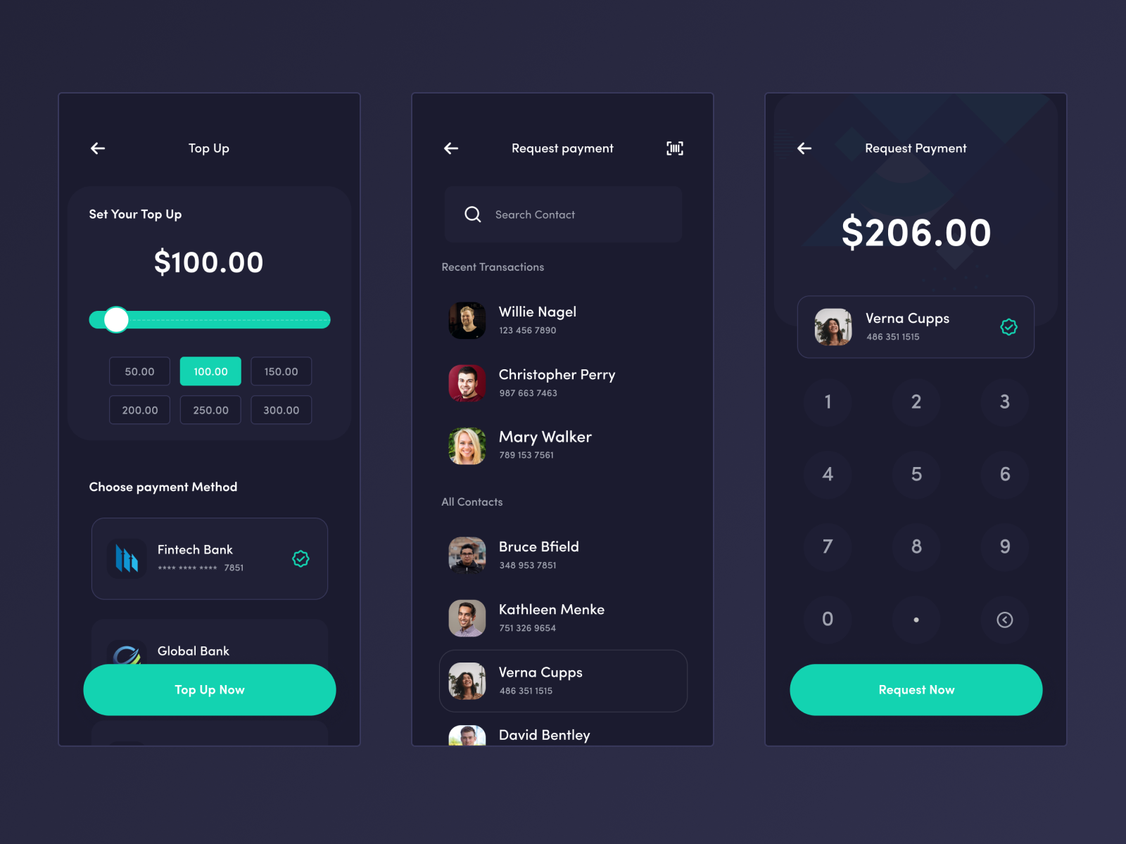 E - Wallet Mobile App UI (Dark Mode) by JAYDIP SAKHIYA on Dribbble