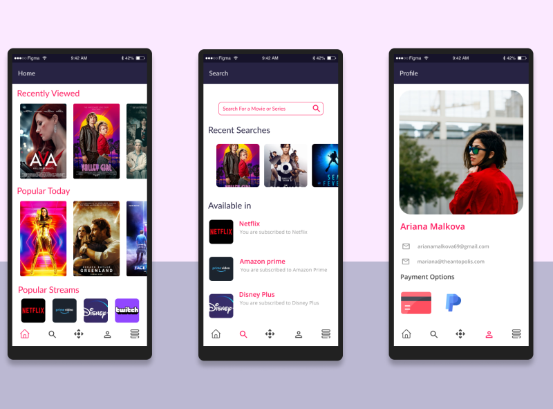 Movie app by Ali Akber on Dribbble
