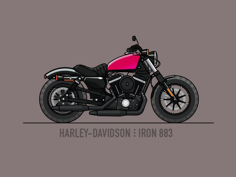 Harley-Davidson IRON 883 by PandaPlump on Dribbble