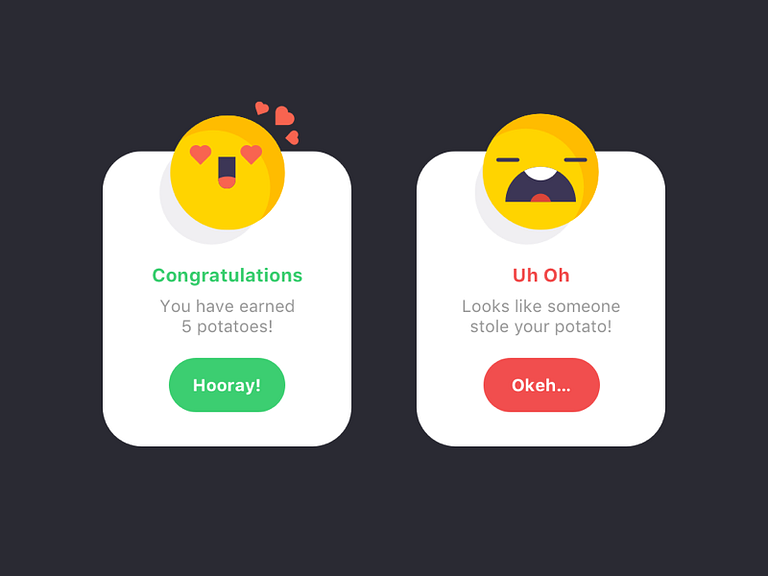 Notification Pop Up UI by Moon Hui Lee on Dribbble