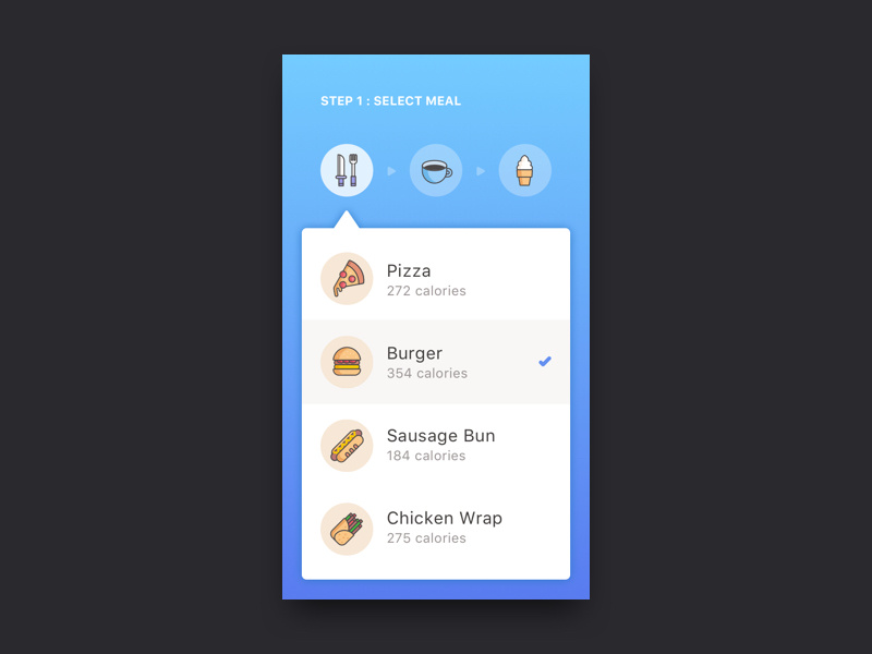 Dropdown UI by Moon Hui Lee on Dribbble