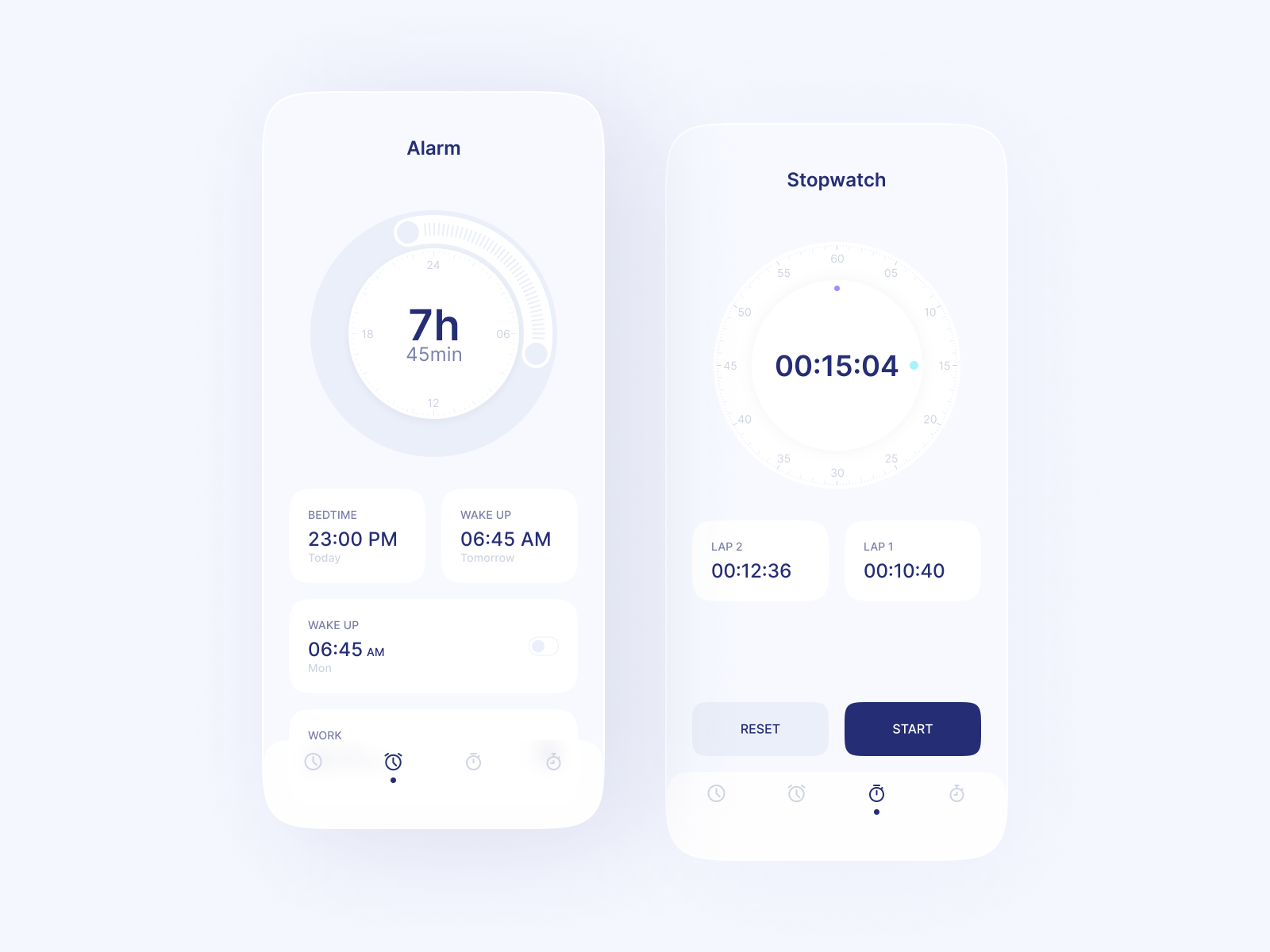 Alarm+Stopwatch UI Design by Guoo on Dribbble