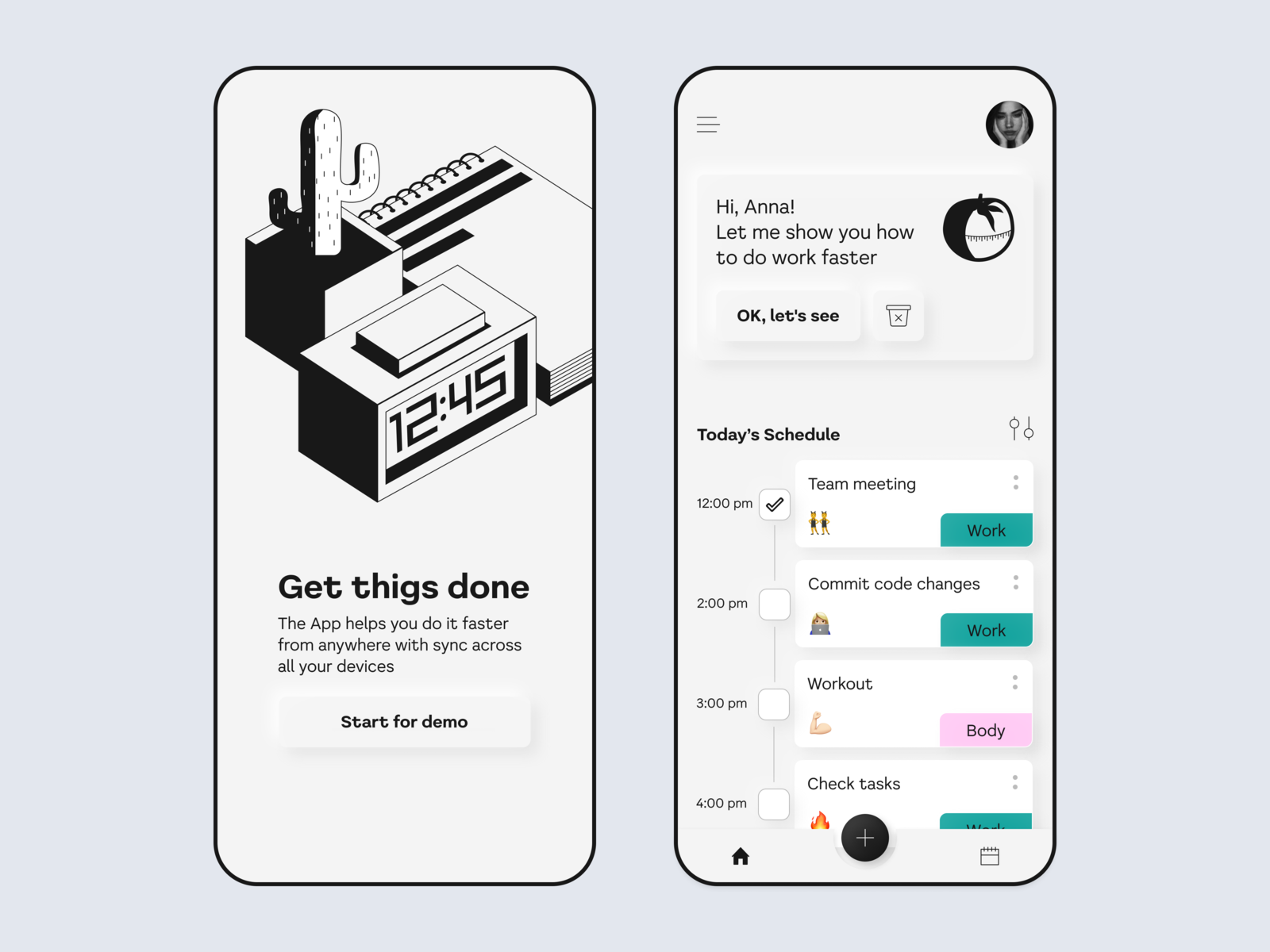 To-do app by Anna Glukhikh on Dribbble
