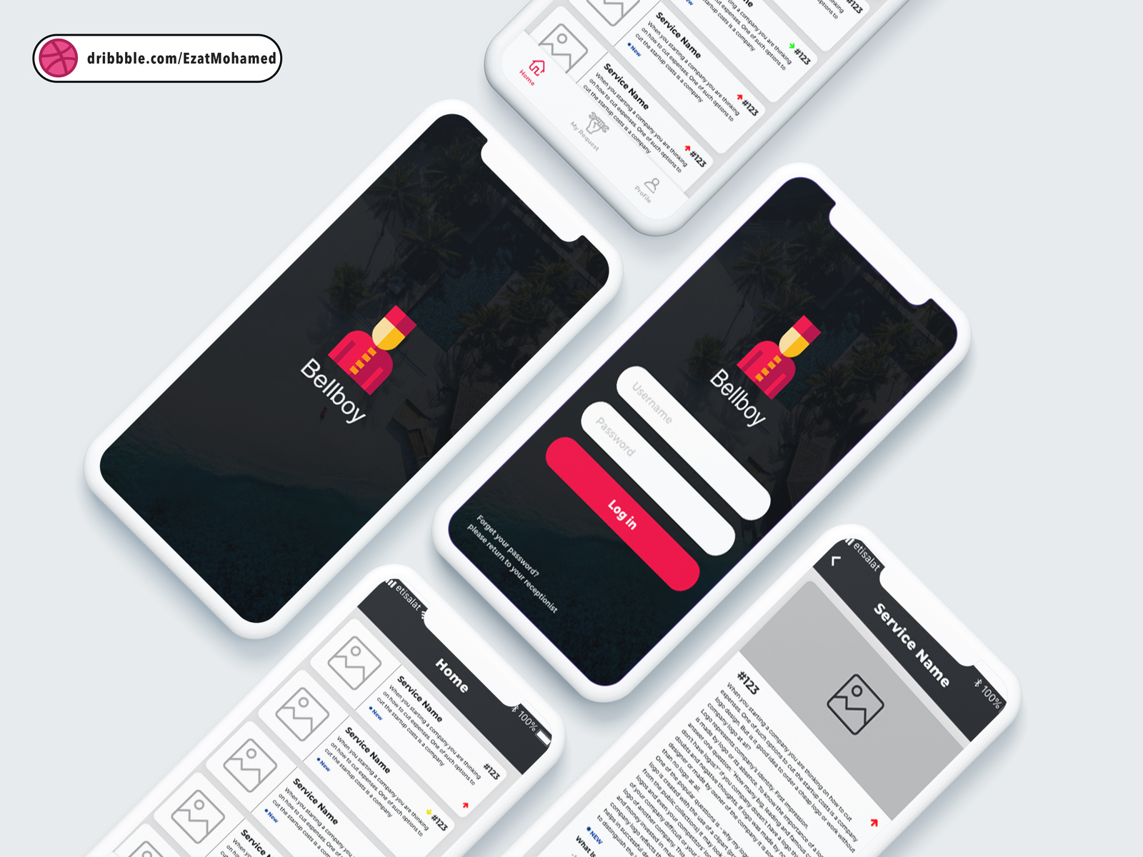 Bellboy mobile app by Ezat mohamed on Dribbble