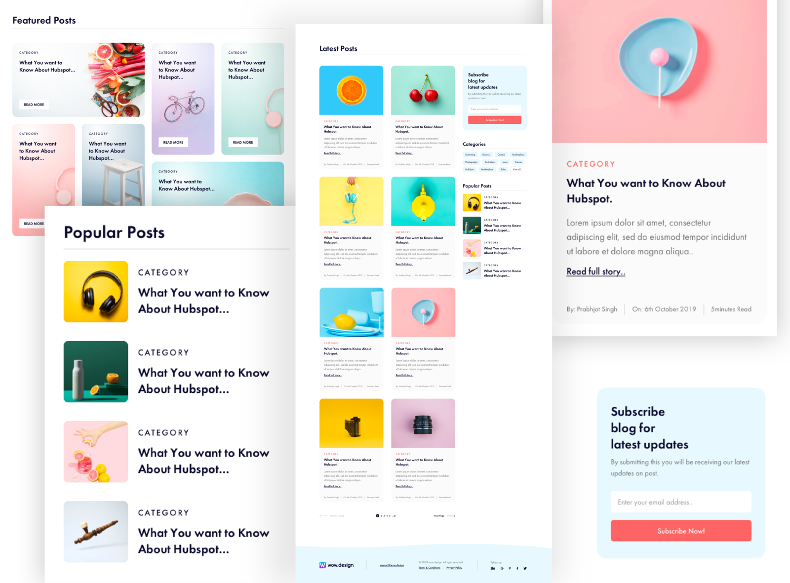 Blog Listing by Wow Design on Dribbble