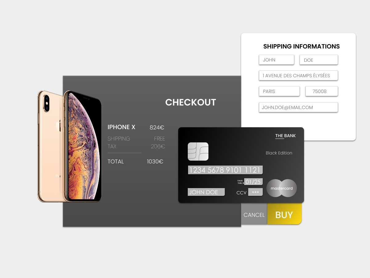 Credit Card Checkout by Jean-Arthur Thoni on Dribbble