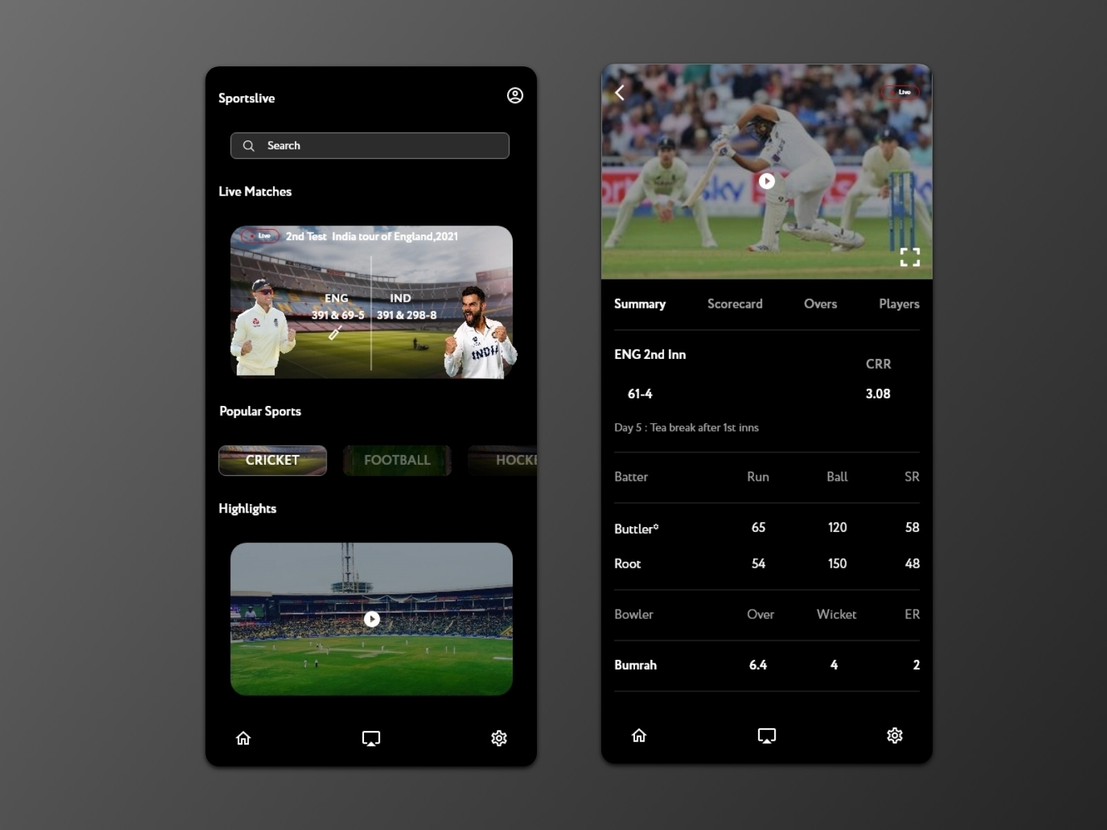 Sports App by Sathish on Dribbble