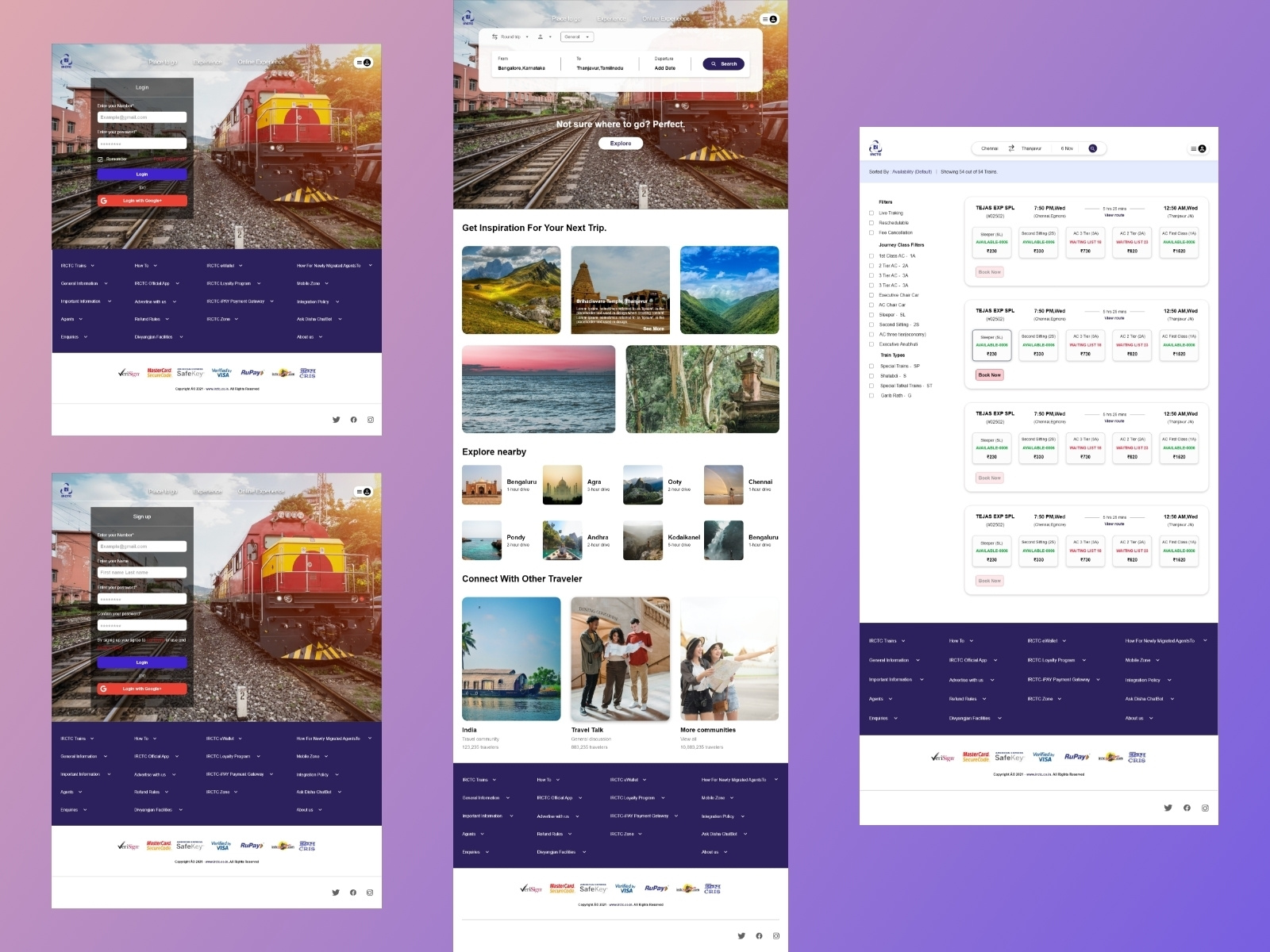 #IRCTC Web Redesign by Sathish on Dribbble