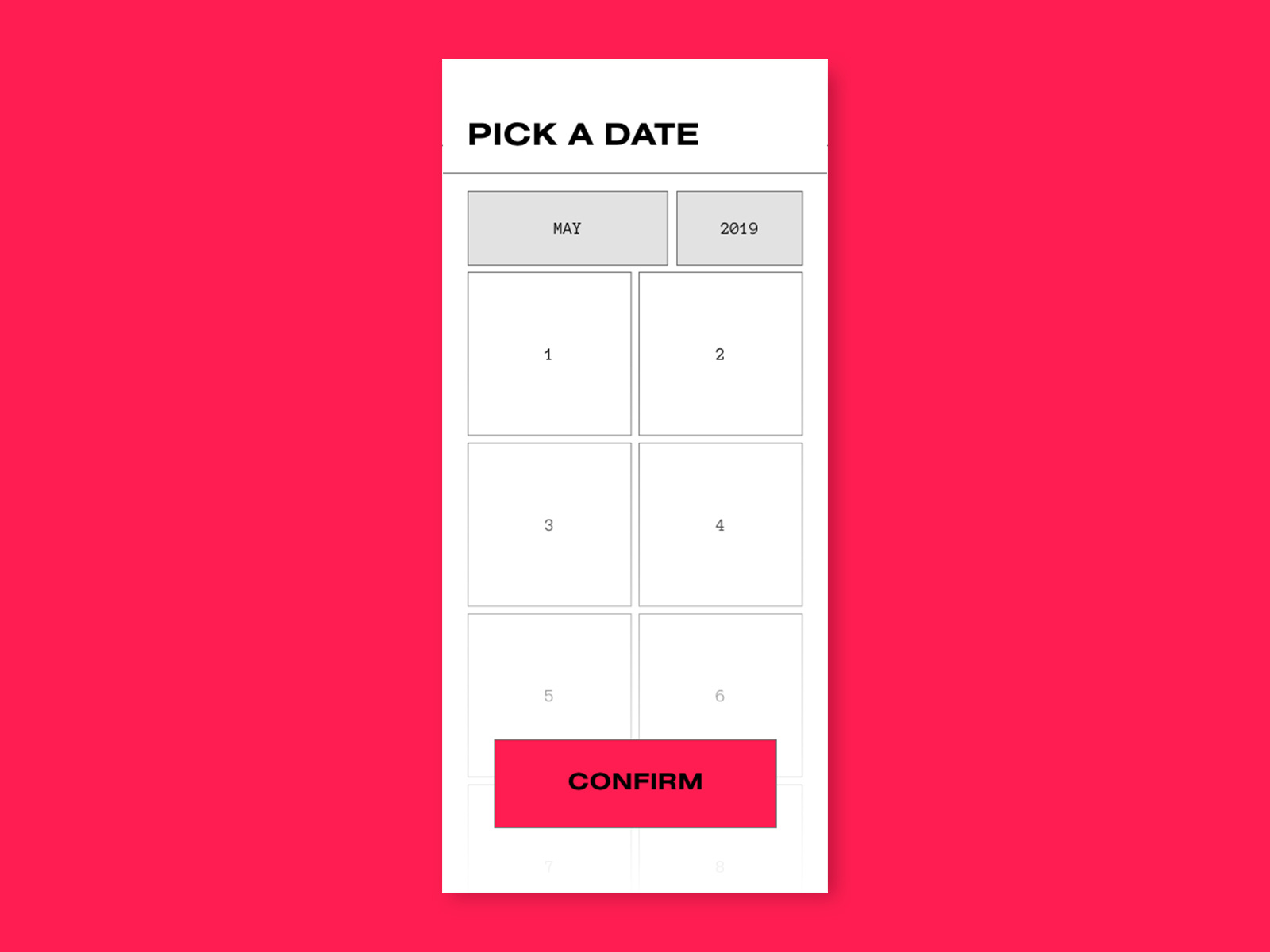 DAILY UI: Date picker by Olga Ambrosova on Dribbble