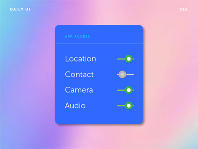DailyUI 015 • On/Off Switch • UI design by Jennifer Chandra on Dribbble