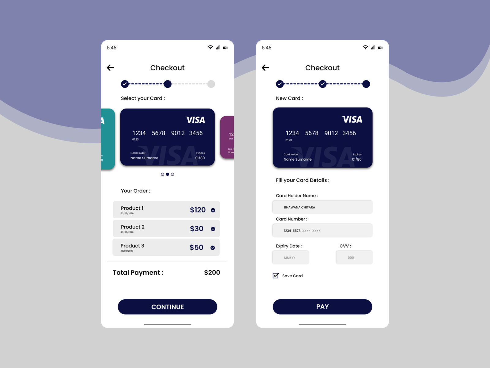Checkout Page Interface Design by Bhawana Chitara on Dribbble