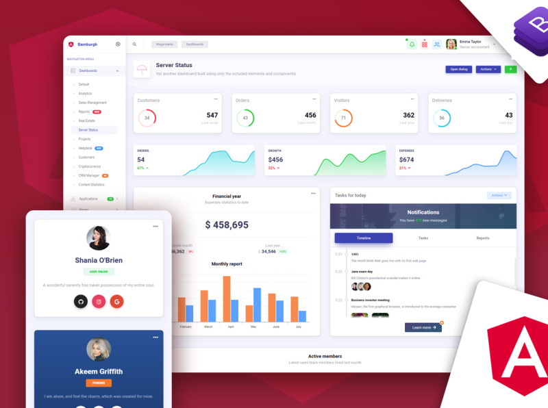 Bamburgh Angular Admin Dashboard with NGX Bootstrap PRO by UiFort on ...