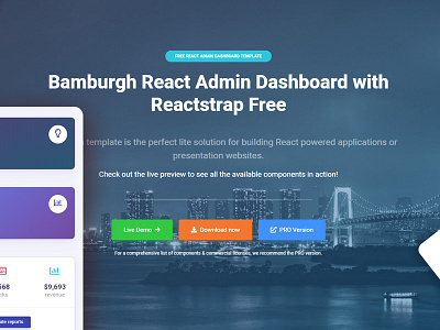 Bamburgh React Admin Dashboard with Reactstrap Free by UiFort on Dribbble