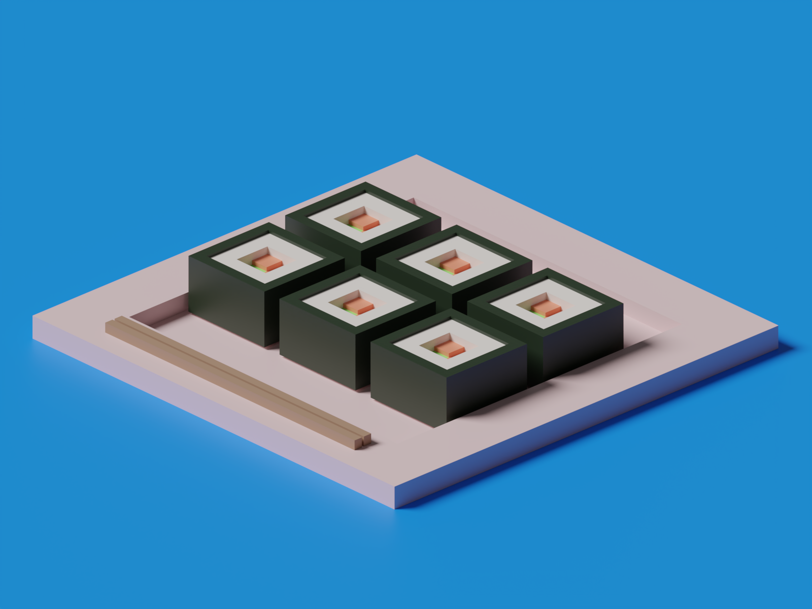 Square sushi by Martina Venturini on Dribbble