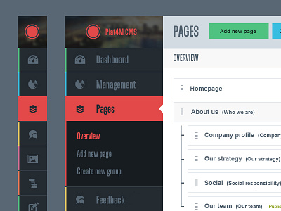 CMS Sidemenu by PLATFORM on Dribbble