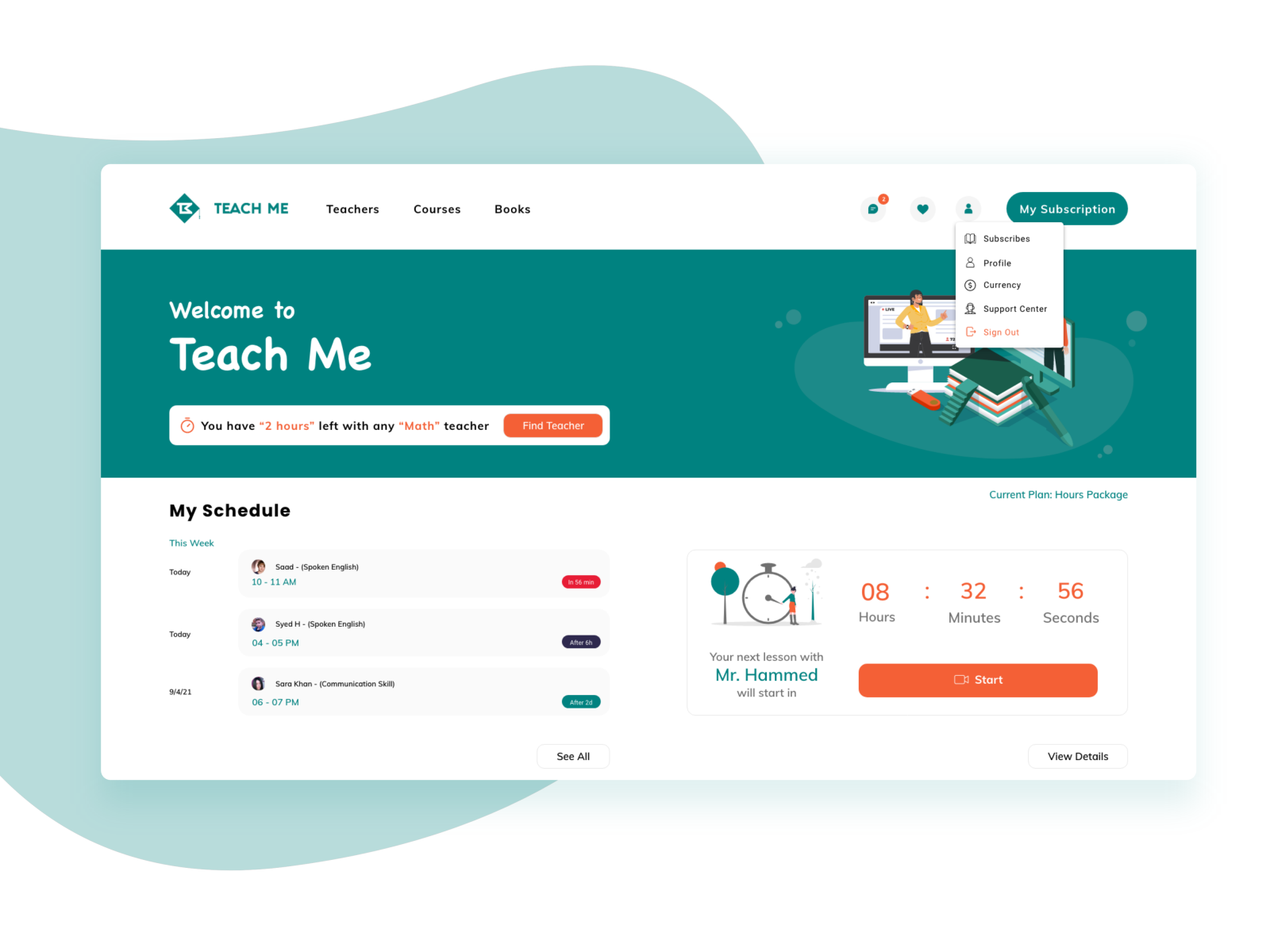 Teaching Website by Haziq Naeem on Dribbble