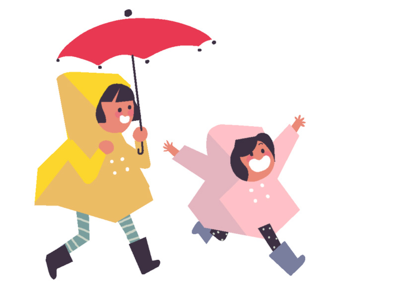 Playing in the rain by Rauch Brothers on Dribbble