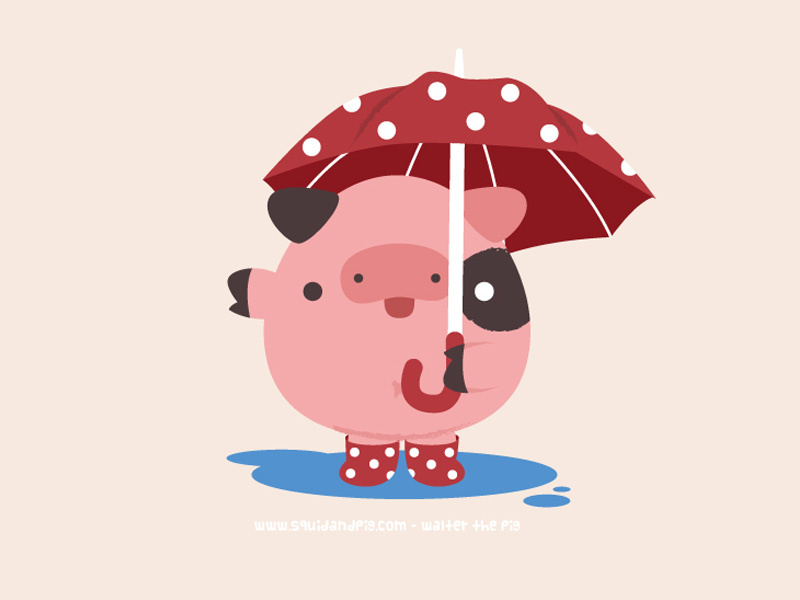 Walter The Pig 01 by Squid&Pig on Dribbble