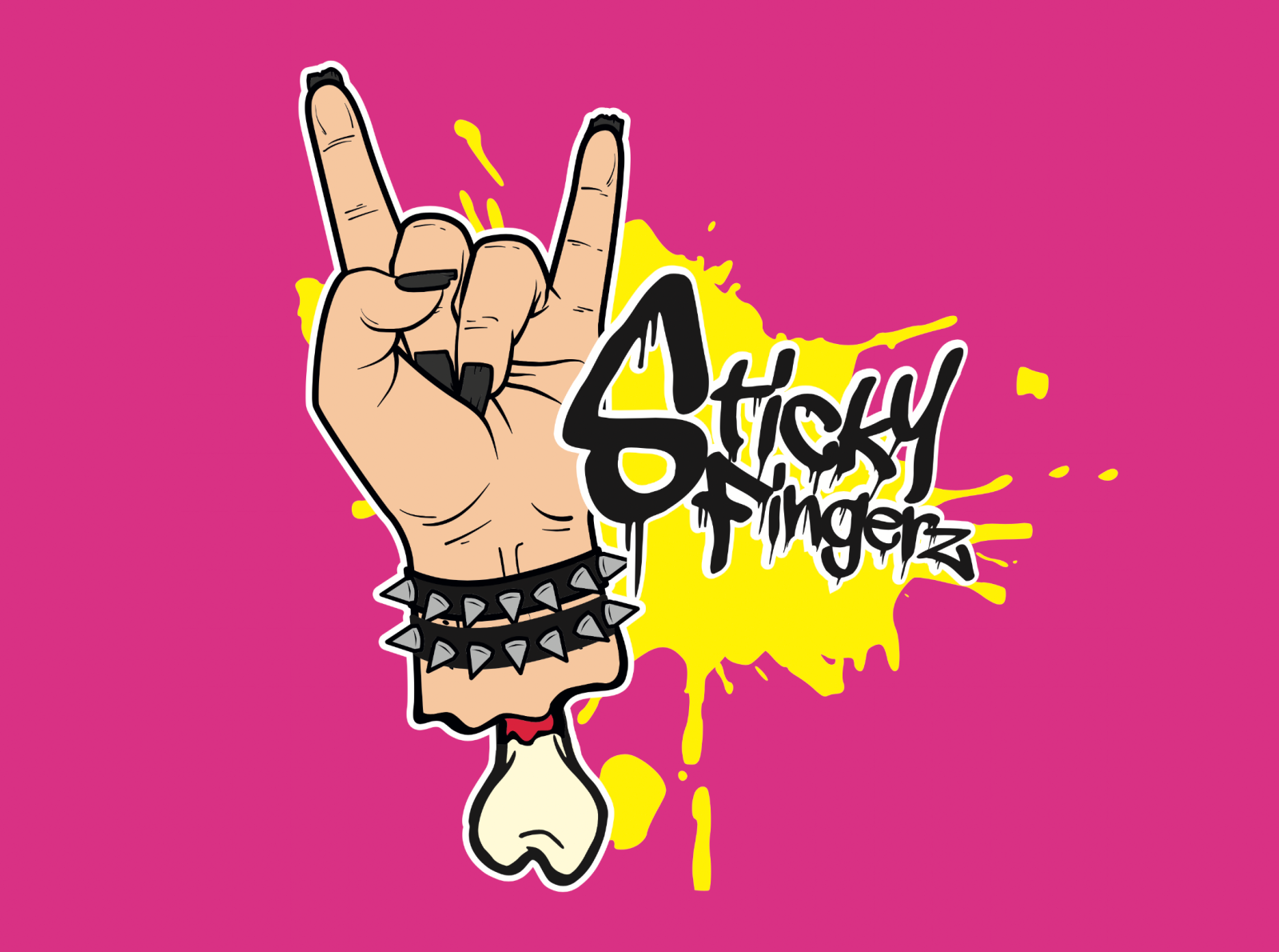 Sticky Fingers // Restaurant Logo by 🤘🏻 Tim Weaver 🤘🏻 on Dribbble