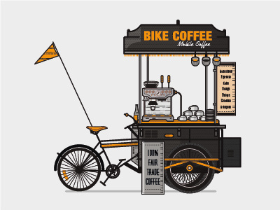 Bike Coffee / Peddler #2 by Santi Gatti on Dribbble