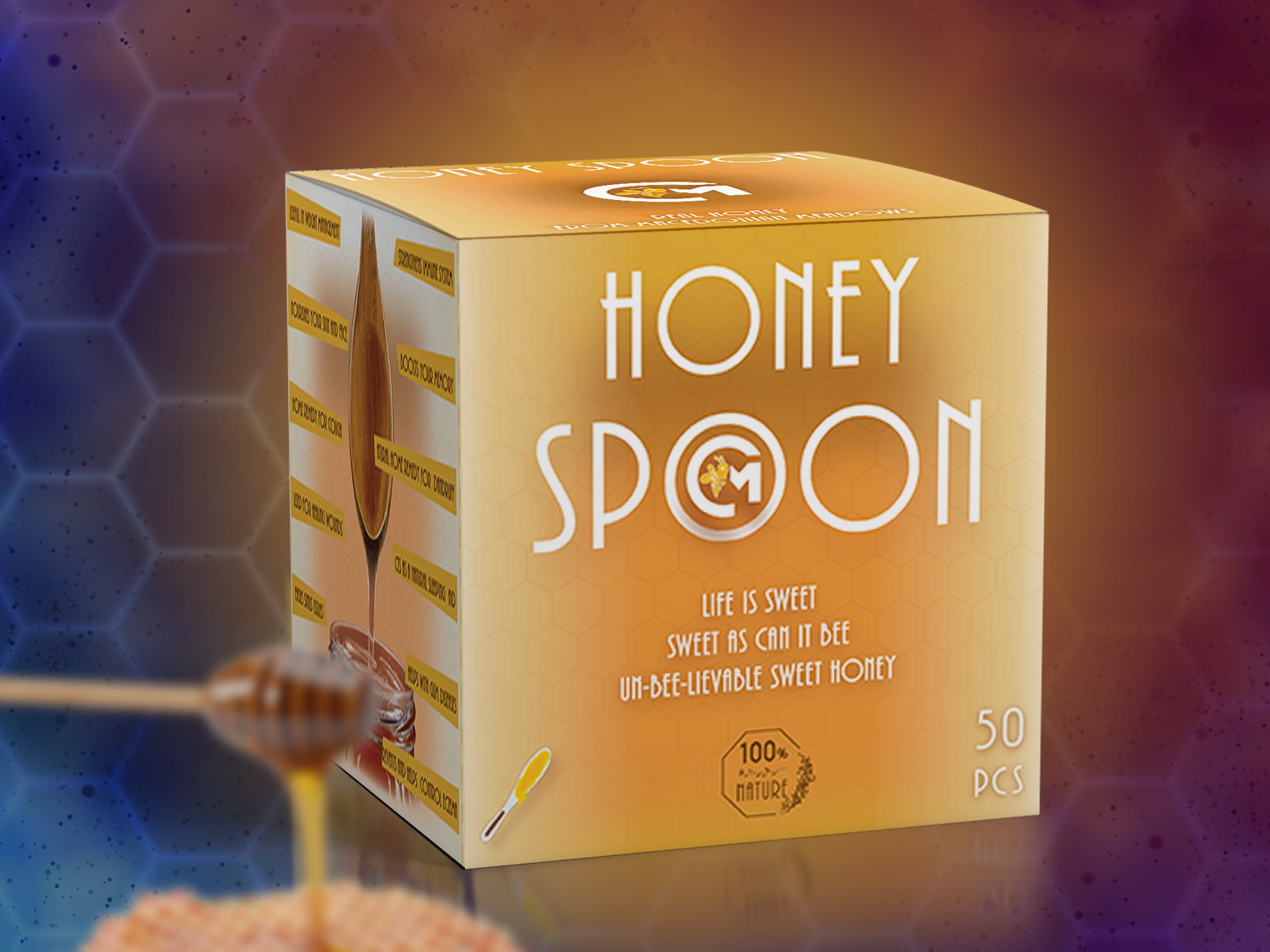 Honey Spoon packaging by Dejan Zafirovski on Dribbble