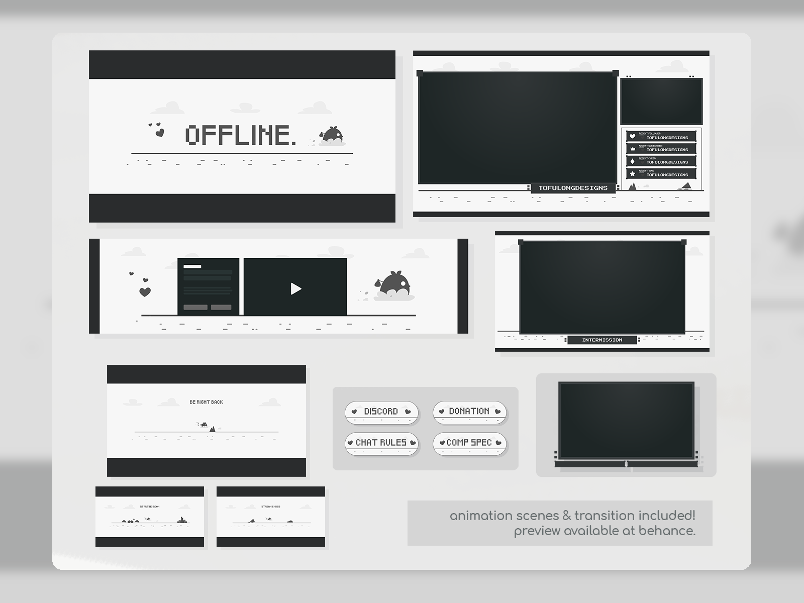 Cute Simple Twitch Adventure Stream Design Package by TofuLong on Dribbble