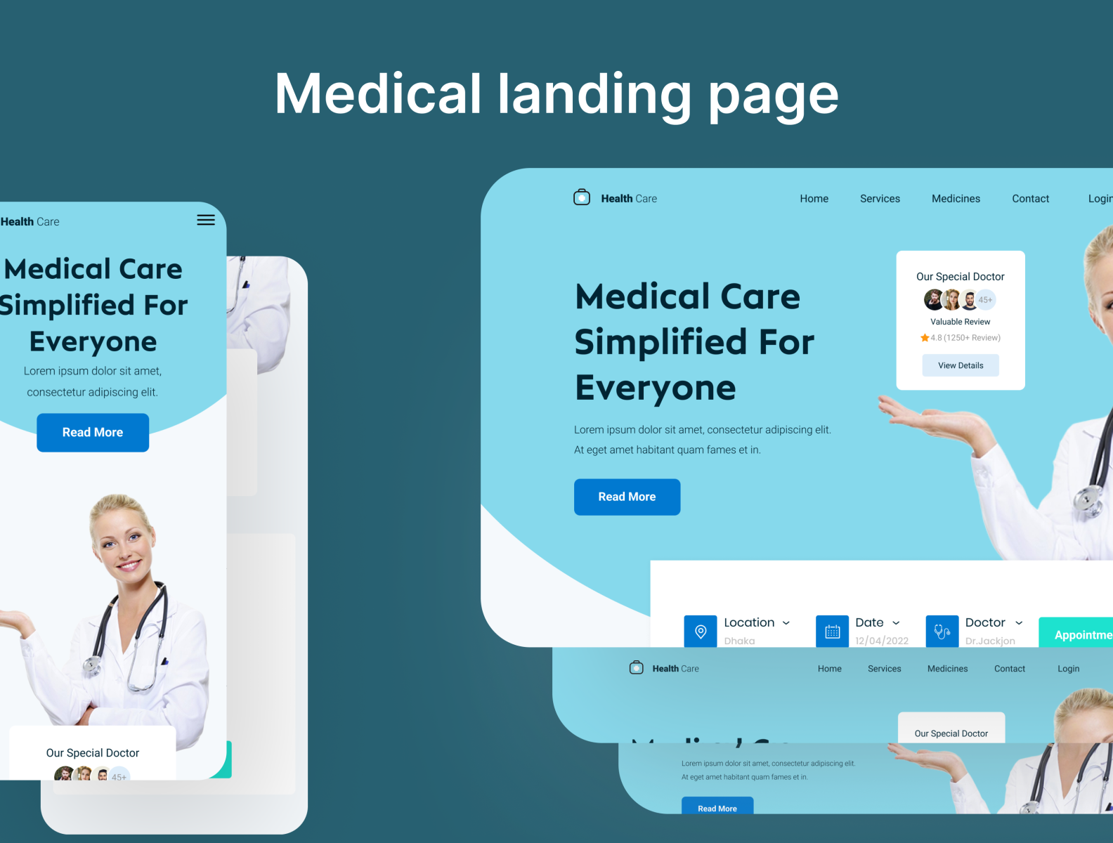 Medical healthcare service landing page by Mainuddin Hossain Nobel on ...