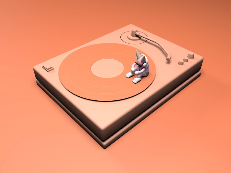 C4D Spinning record player animation by Phenix Tang on Dribbble