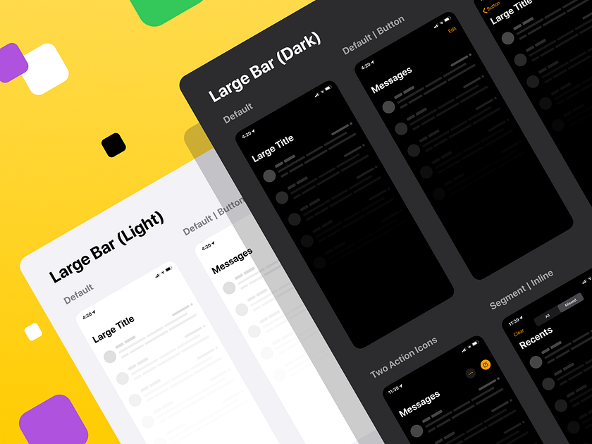 Figma iOS UI kit - Light & Dark app screens by Roman Kamushken for ...