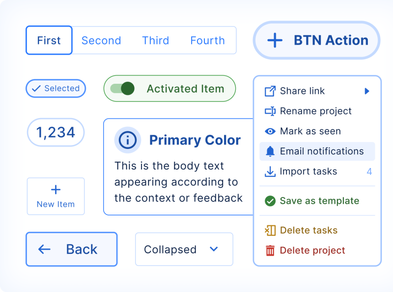 React UI kit - Outlined styled components by Roman Kamushken for ...
