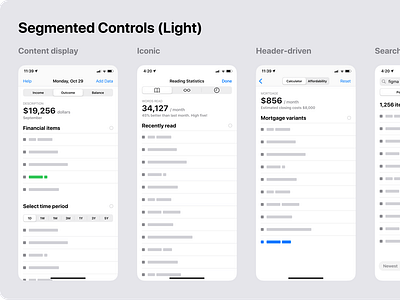 Figma iOS mobile app kit - Segmented controls UI design by Roman ...