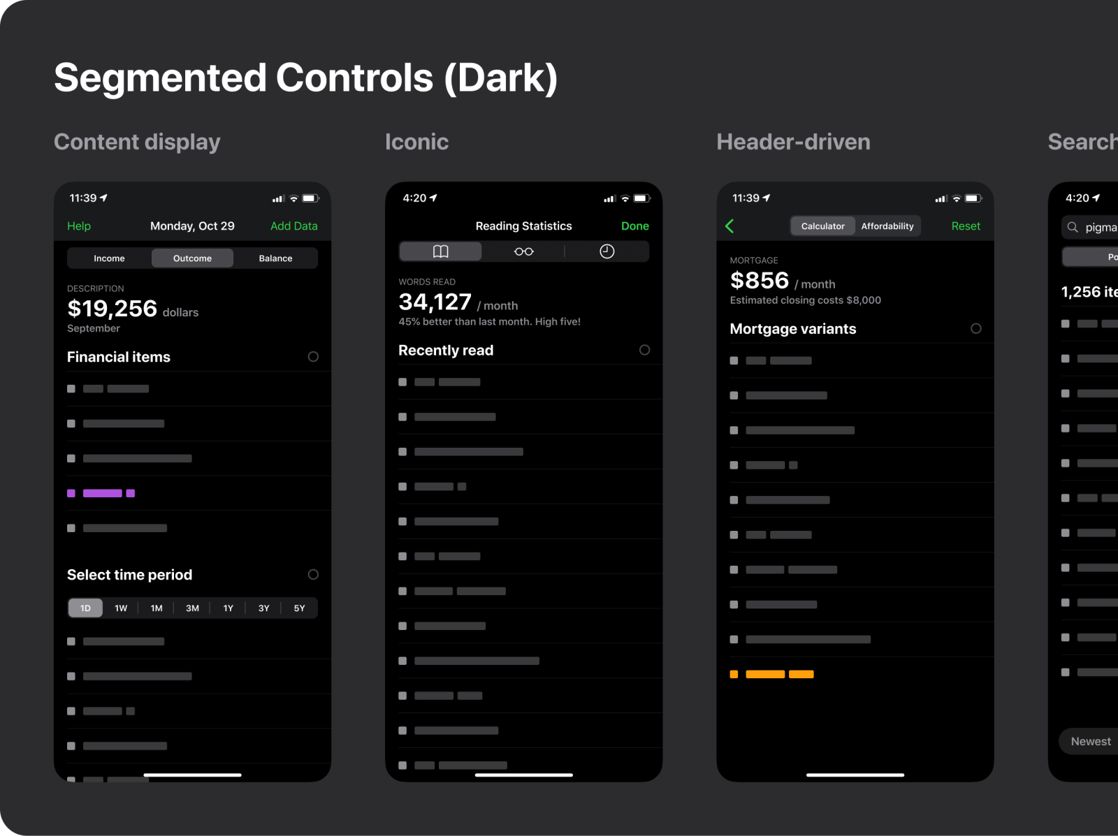 Figma iOS mobile app kit - Segmented controls UI design by Roman ...