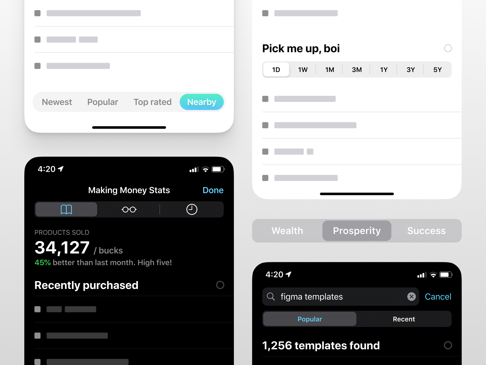 Figma iOS design kit - Tabs and Segmented controls by Roman Kamushken ...