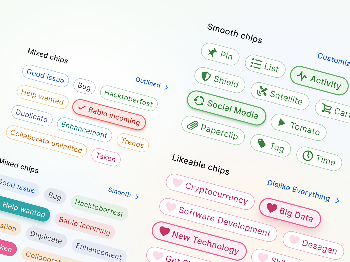 React Design System Ui Kit Chips Select Filters For Figma By Roman Kamushken For Setproduct