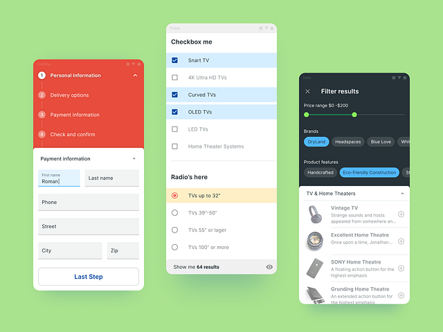 Figma Material UI kit - Android app templates by Roman Kamushken for ...