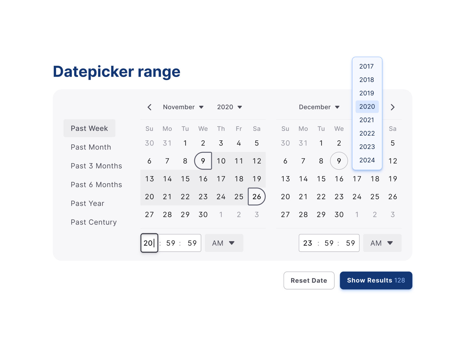Figma UI kit React design system — Datepicker range by Roman Kamushken ...
