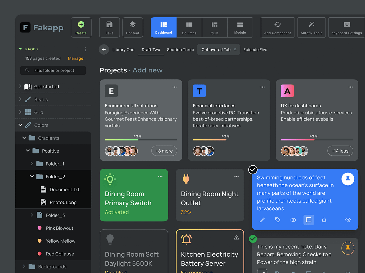 Figma Dashboard UI kit - Desktop app dark template by Roman Kamushken ...