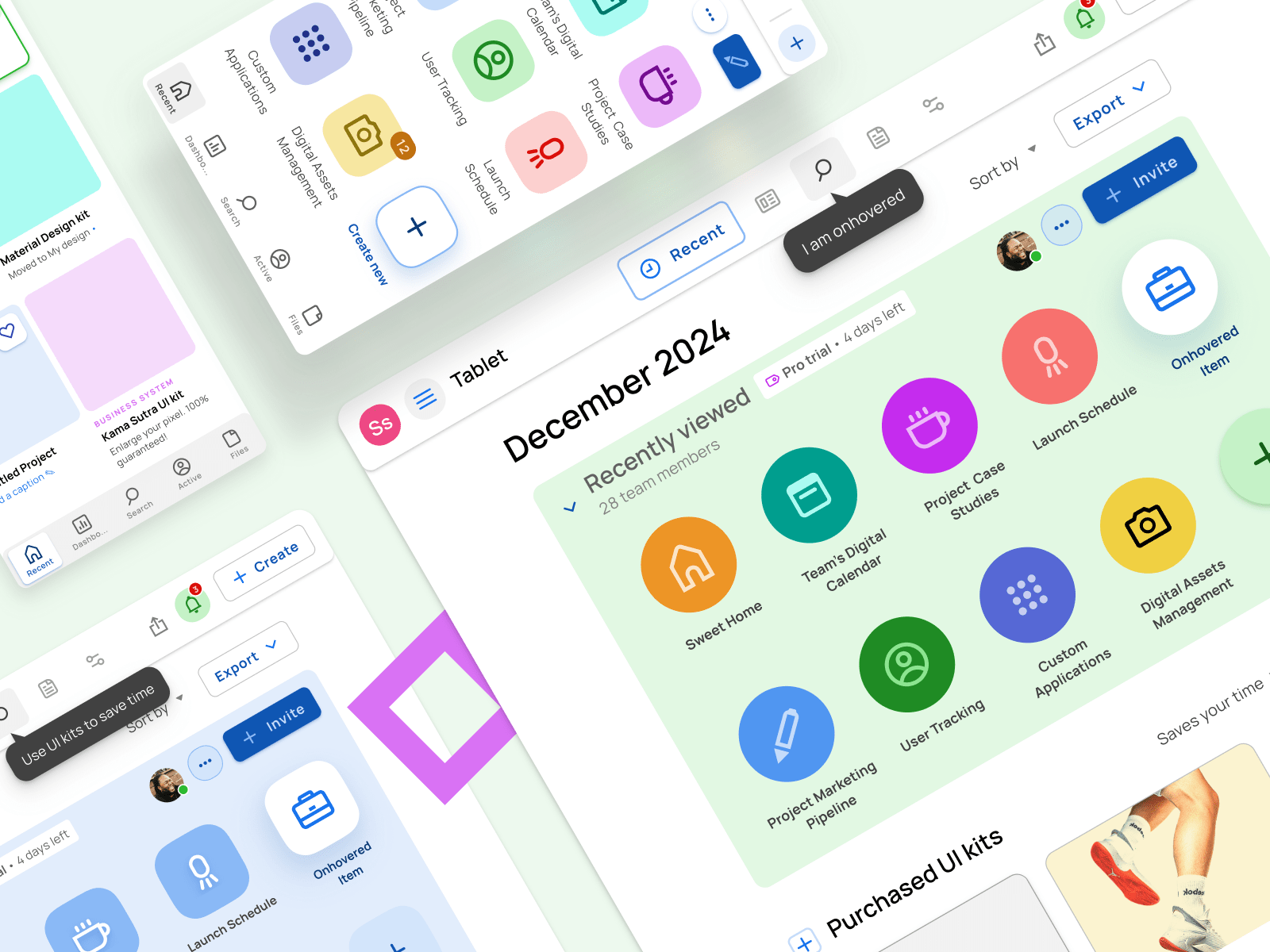 Figma Dashboard templates - Start page UI design by Roman Kamushken for ...